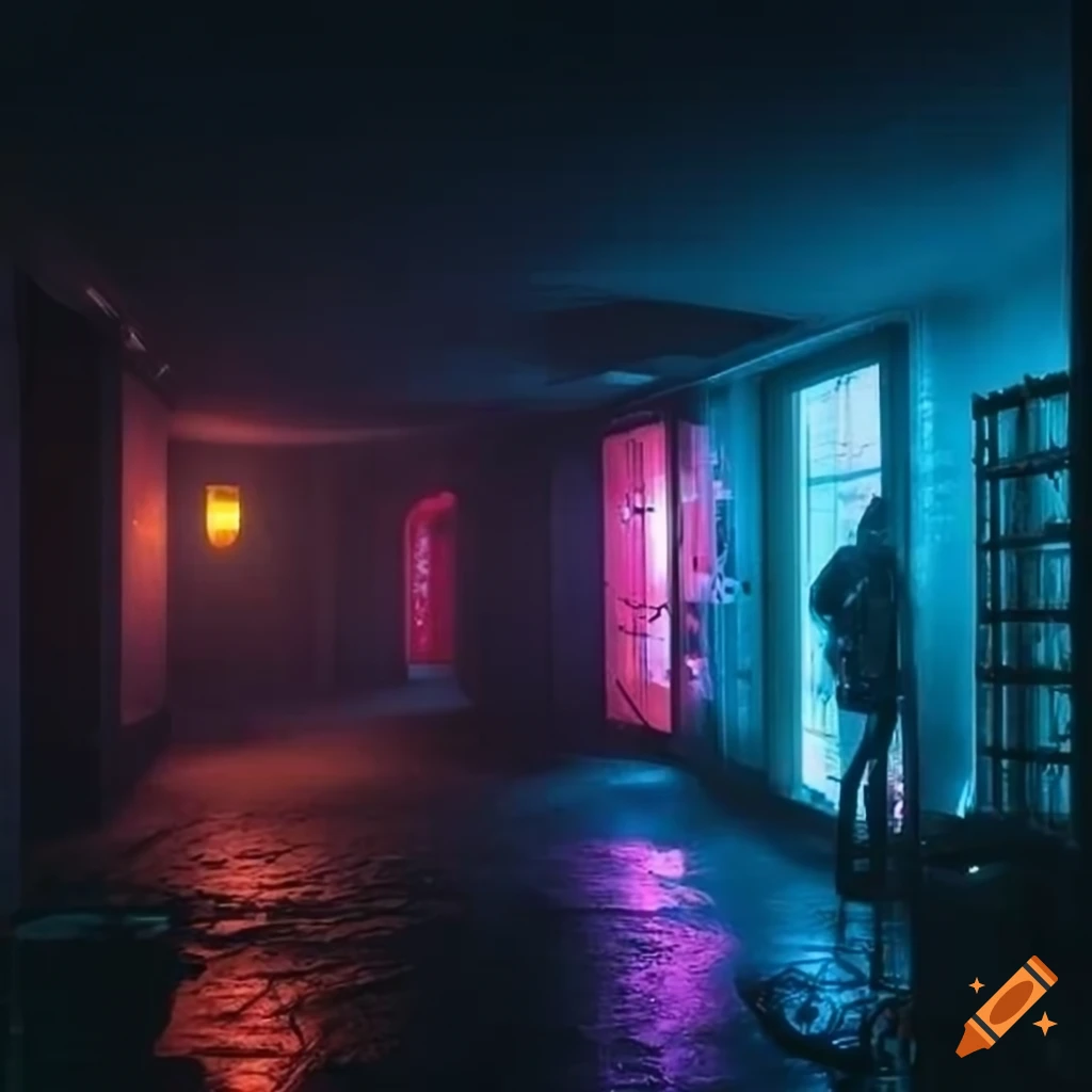 Liminal space with cyberpunk atmosphere on Craiyon