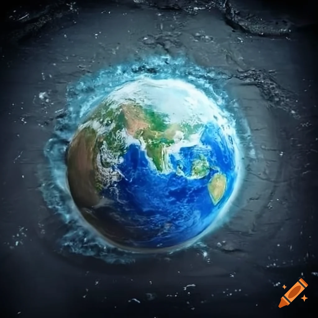 Illustration of a desolate future earth affected by climate change on ...