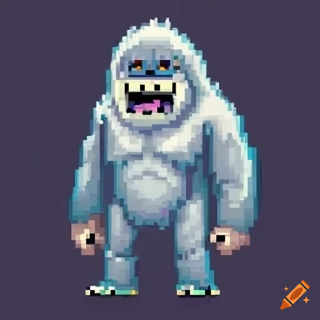 8 bit yeti character on Craiyon