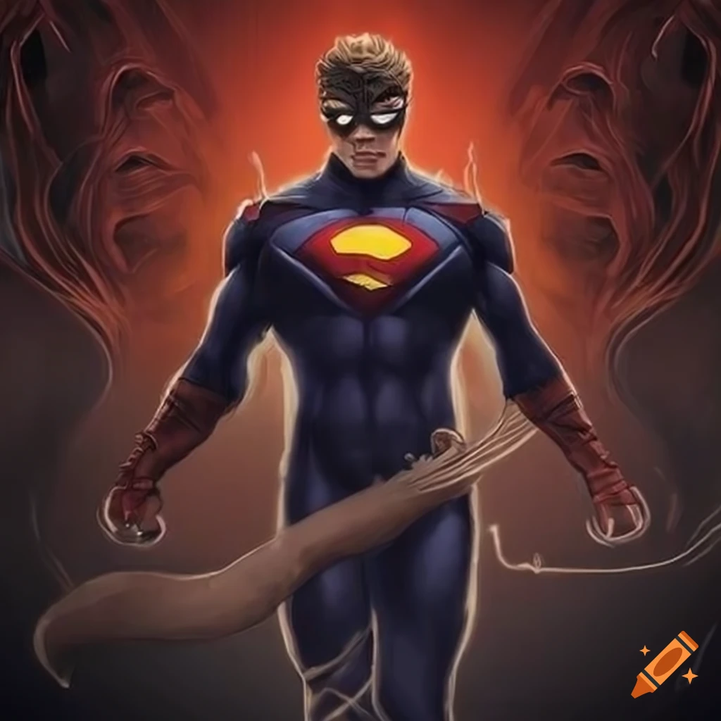 Mind-bending artwork of a reality warping superhero on Craiyon