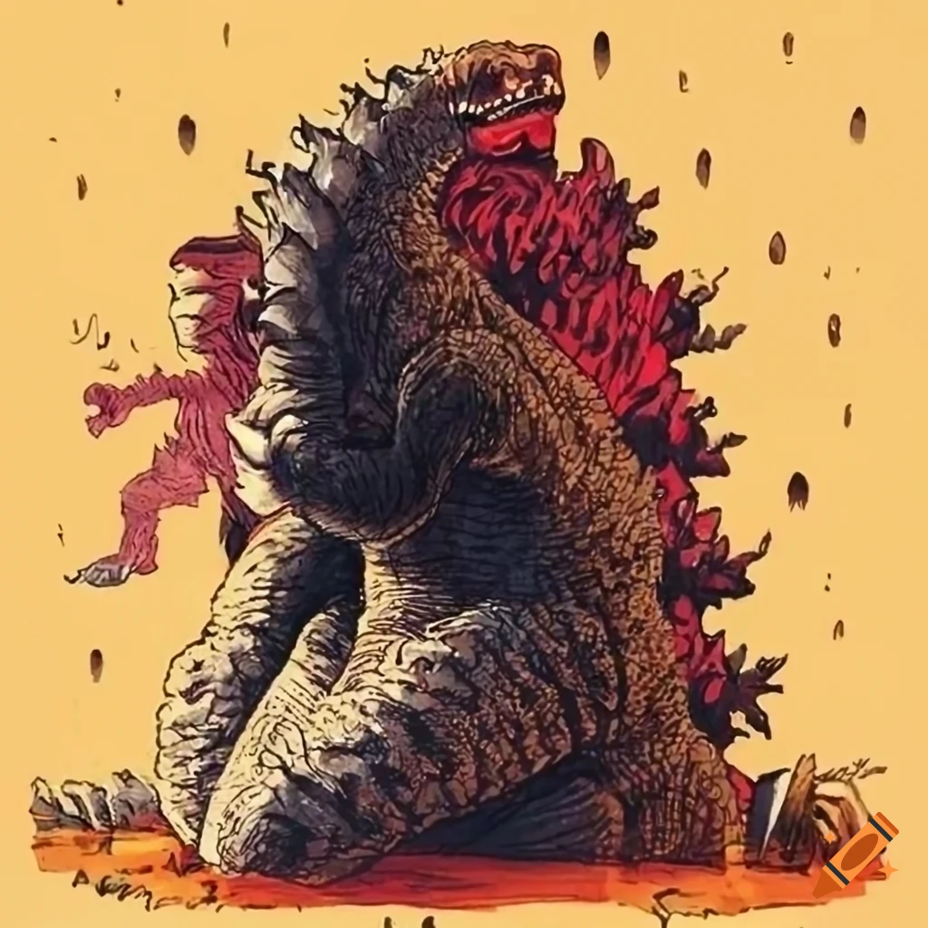 Illustration of godzilla on Craiyon