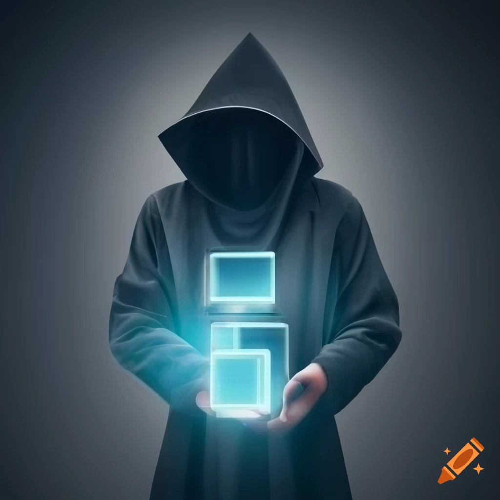 Image of a person holding a high tech cube on Craiyon