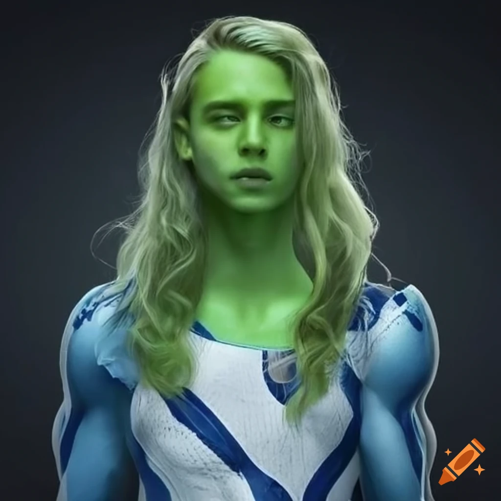 Beast boy superhero in red and white suit on Craiyon