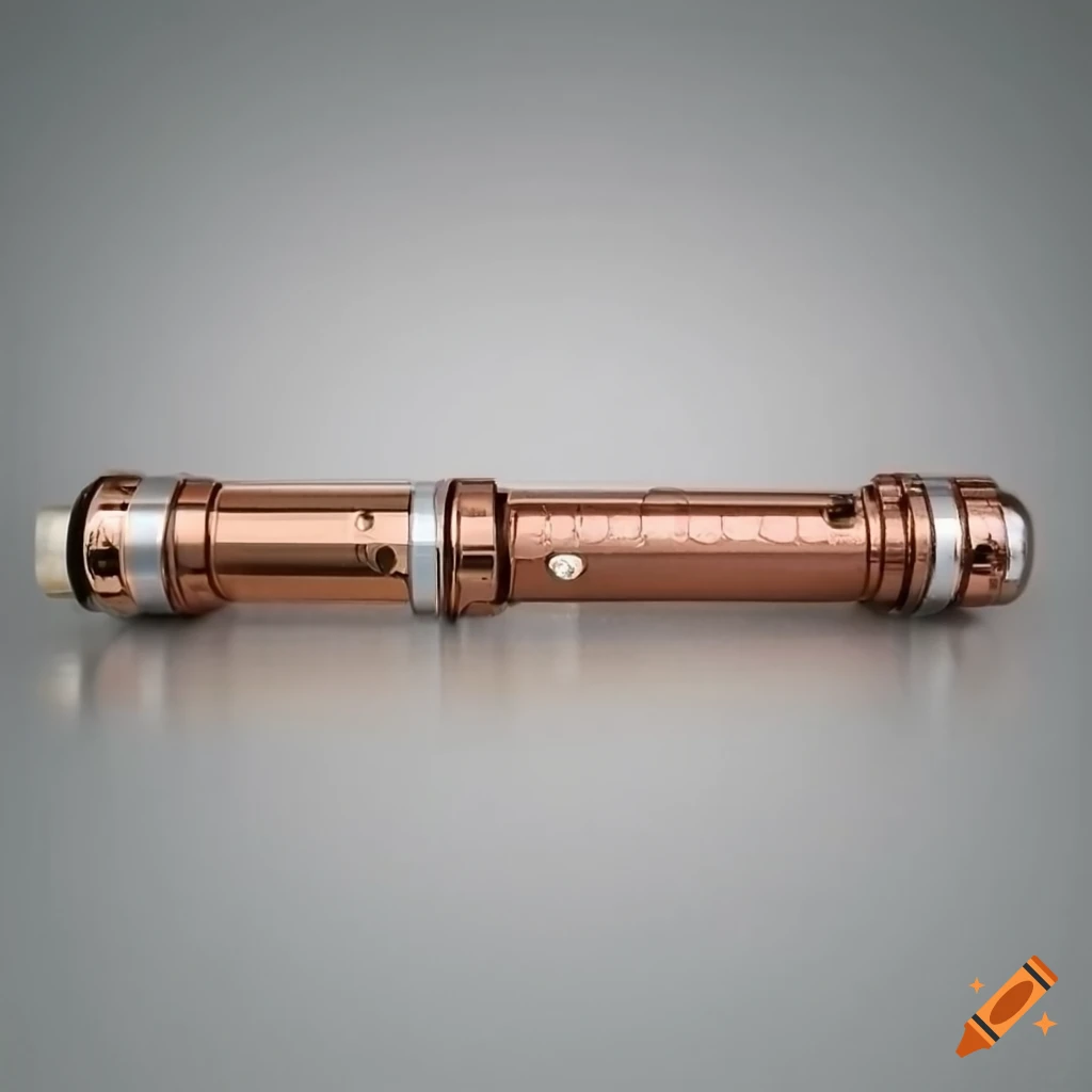 Rose gold lightsaber hilt with opal embellishments on Craiyon