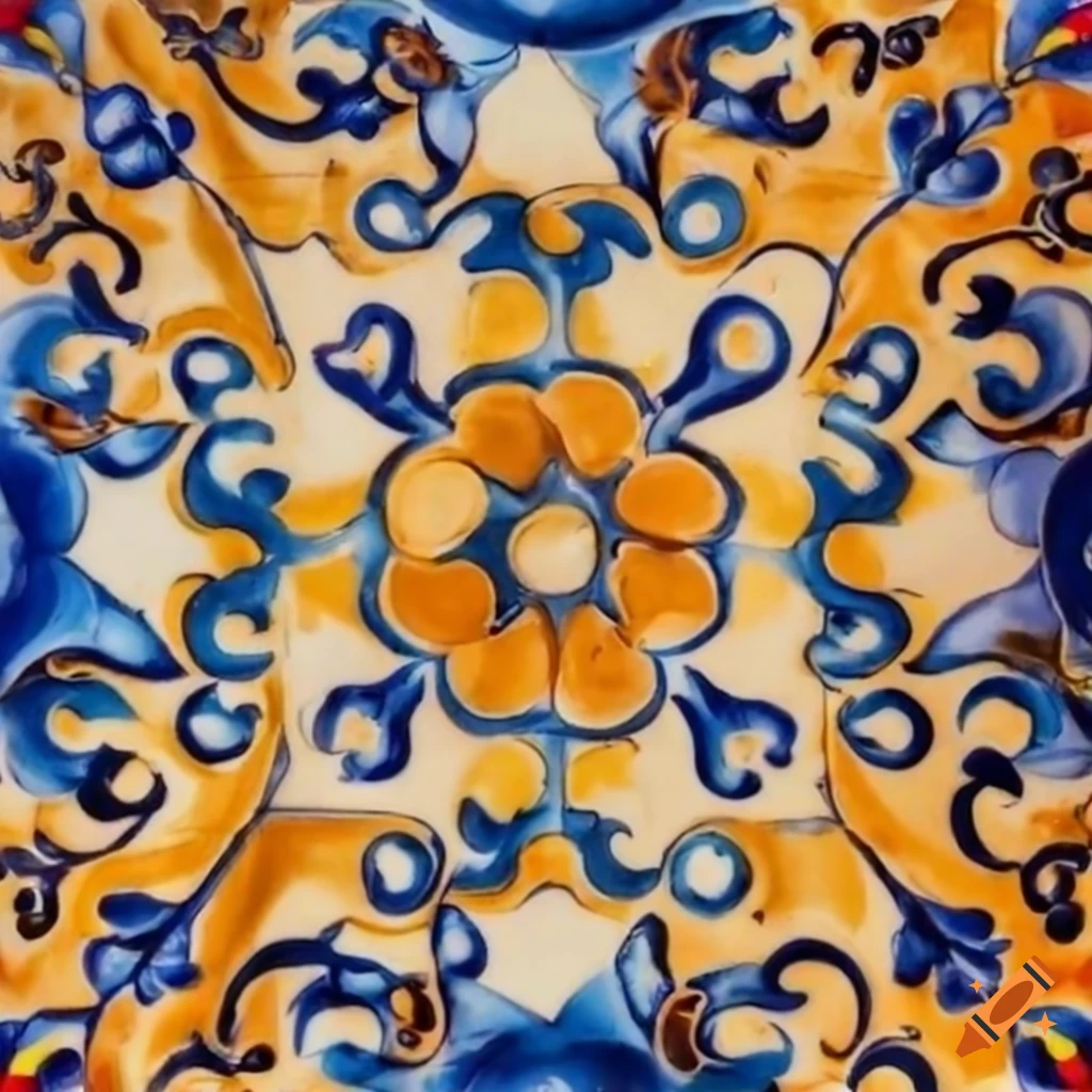 Sevillian azulejos ceramics on Craiyon