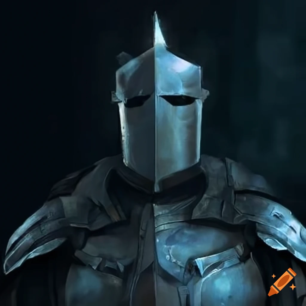 Digital art of a futuristic knight in battle