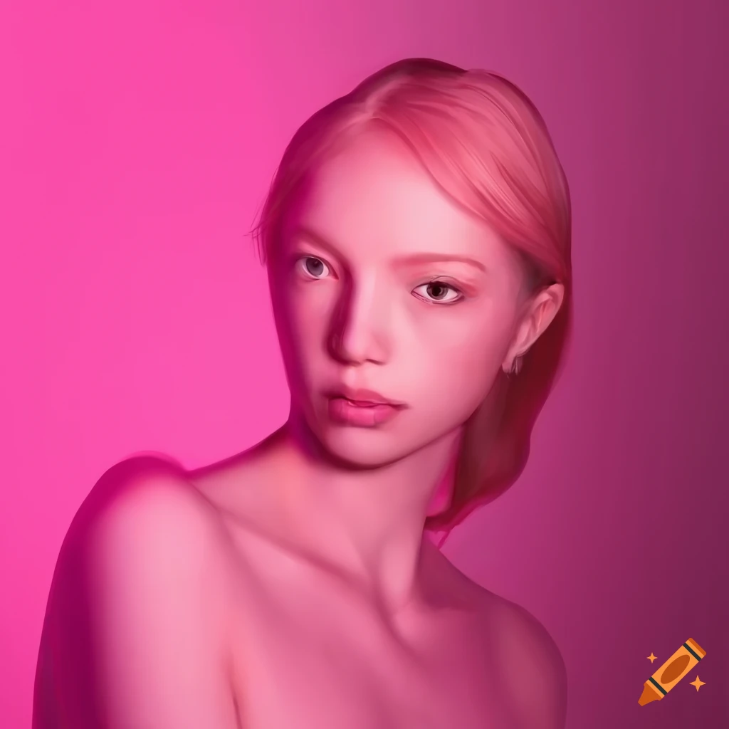 Pink art exhibition with art lovers