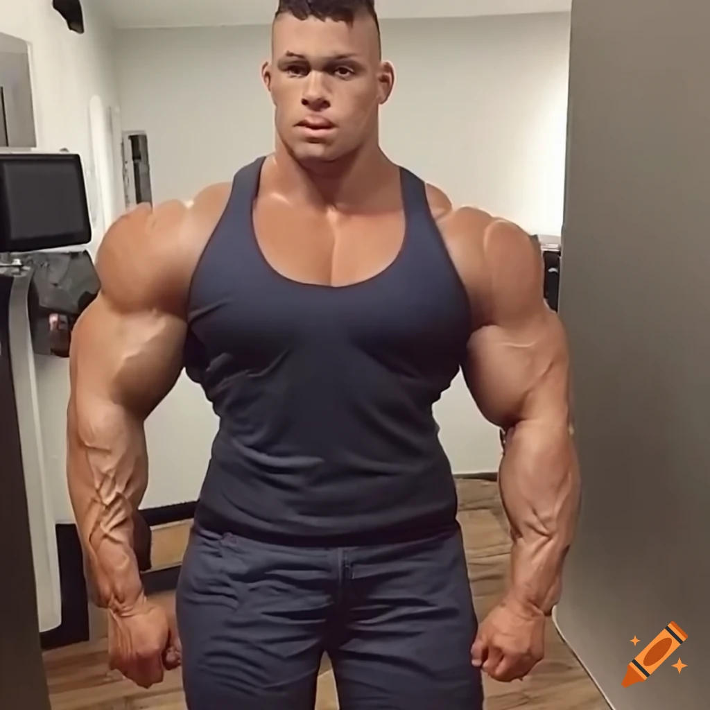 Selfie of a muscular bodybuilder on Craiyon