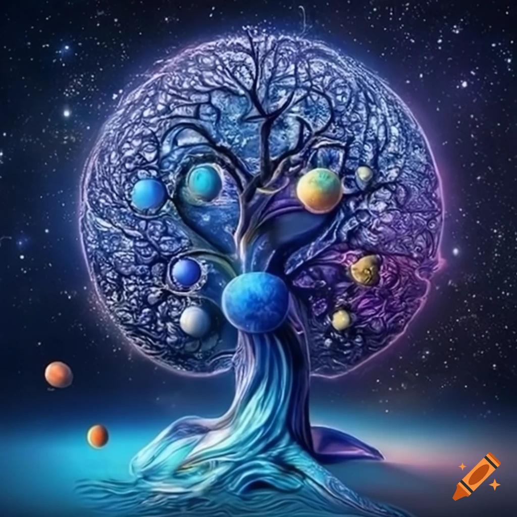 Artwork of a cosmic tree with stars as leaves on Craiyon