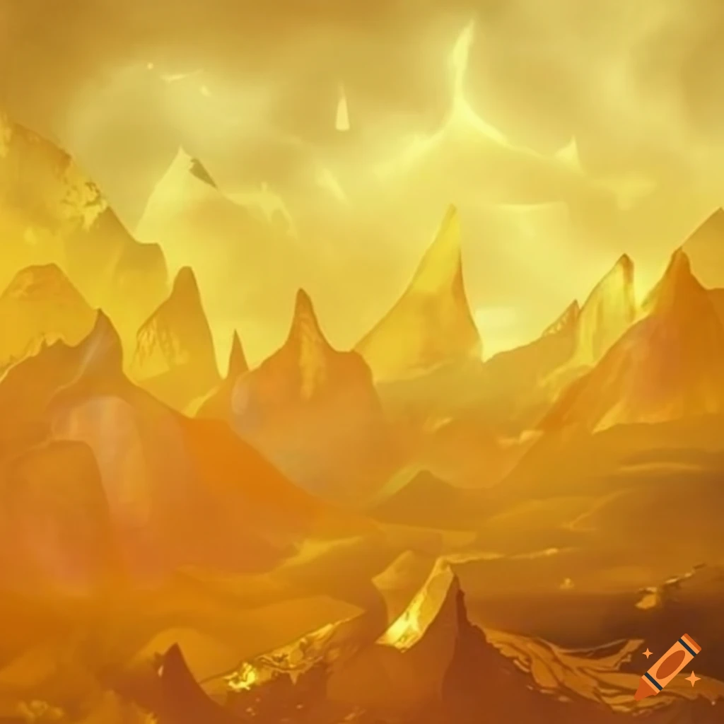 Landscape with a touch of gold on Craiyon