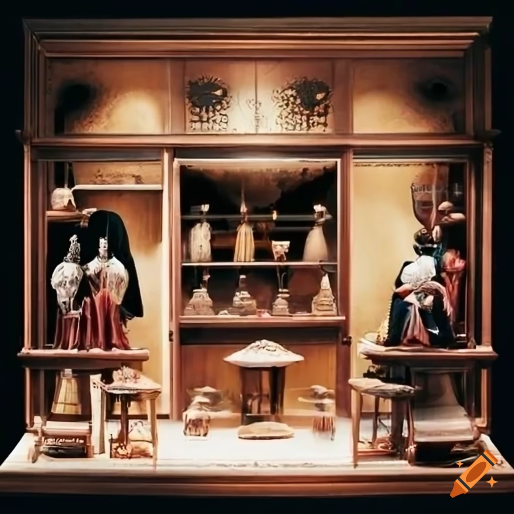 Vintage shop window display on Craiyon