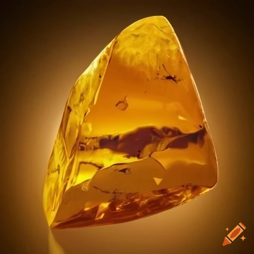 Backlit natural amber with clear surface on Craiyon