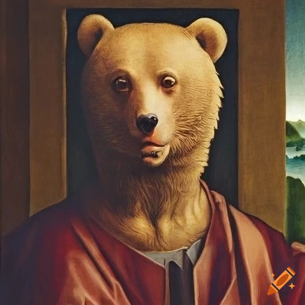 Cute teddy bear enjoying a honeycomb in a forest by vincent van gogh on ...