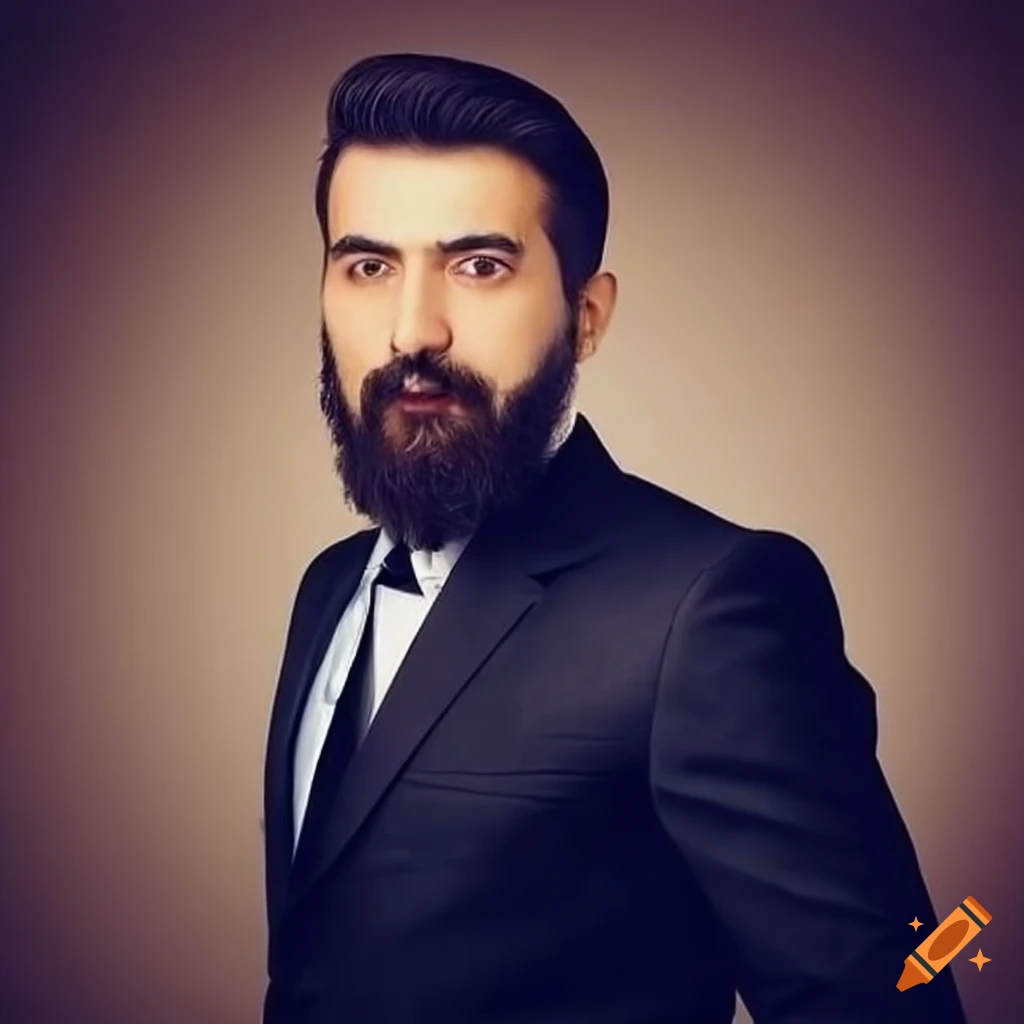 Portrait of a turkish business man with a beard on Craiyon