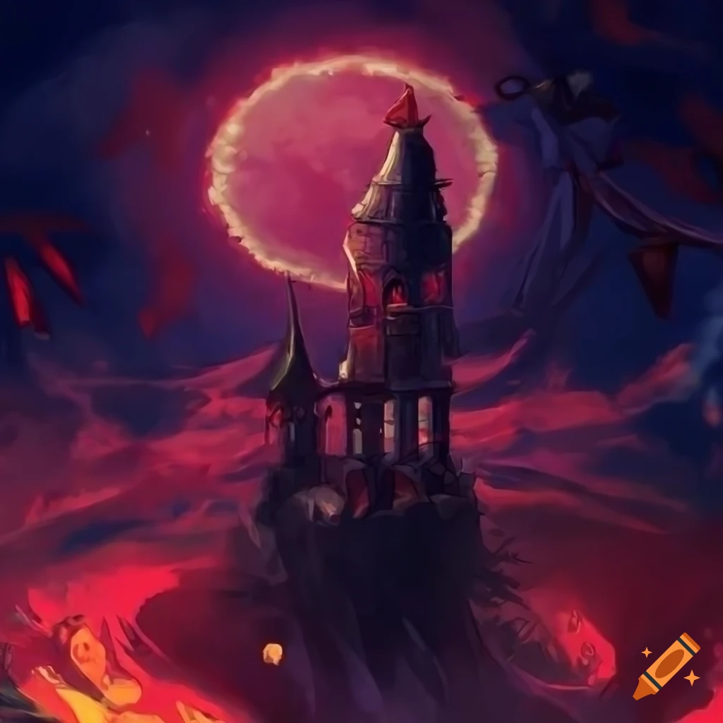 Digital art of a floating wizard tower on Craiyon