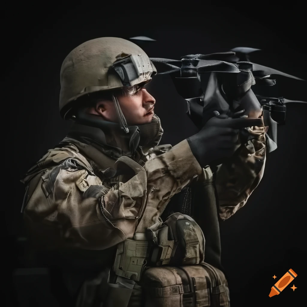 Equipment effort. infantry carrying advanced gear on Craiyon