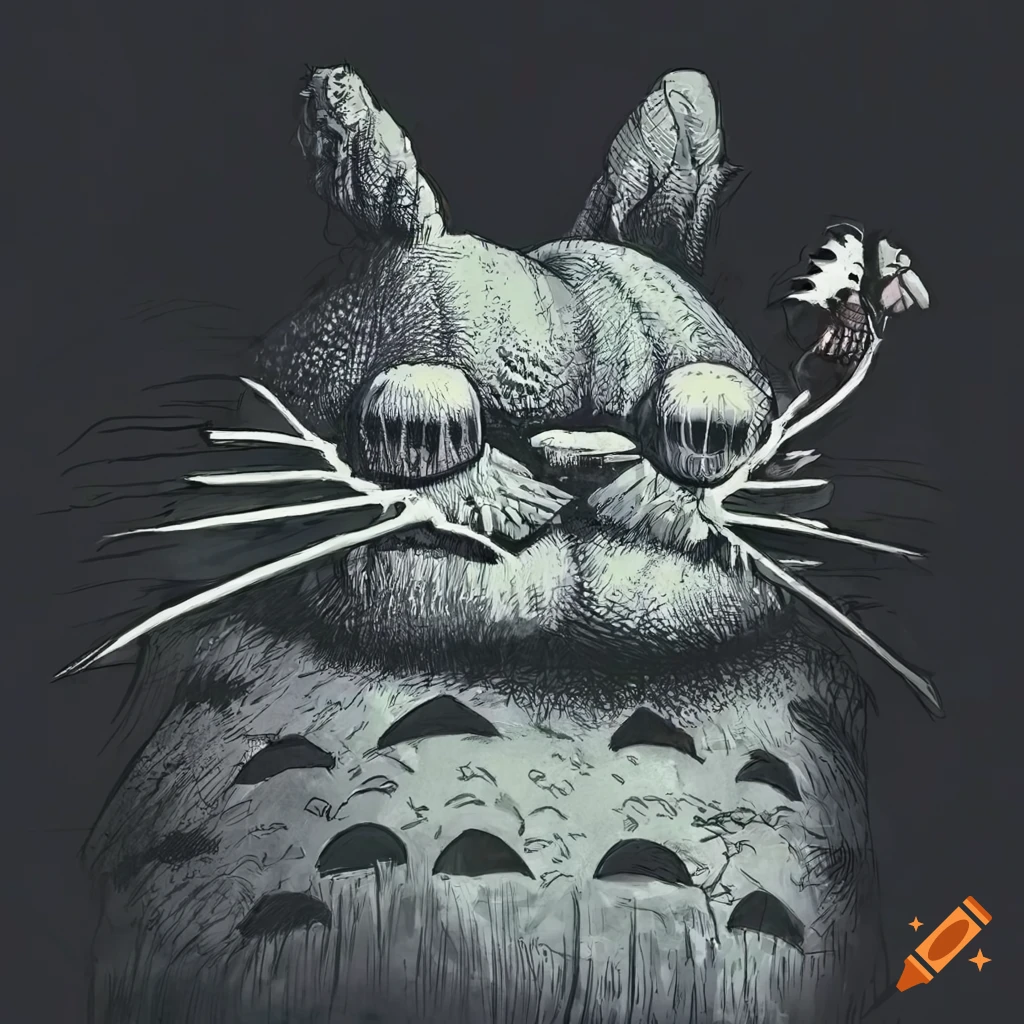 Noir graphic novel artwork featuring blade runner, godzilla, totoro ...