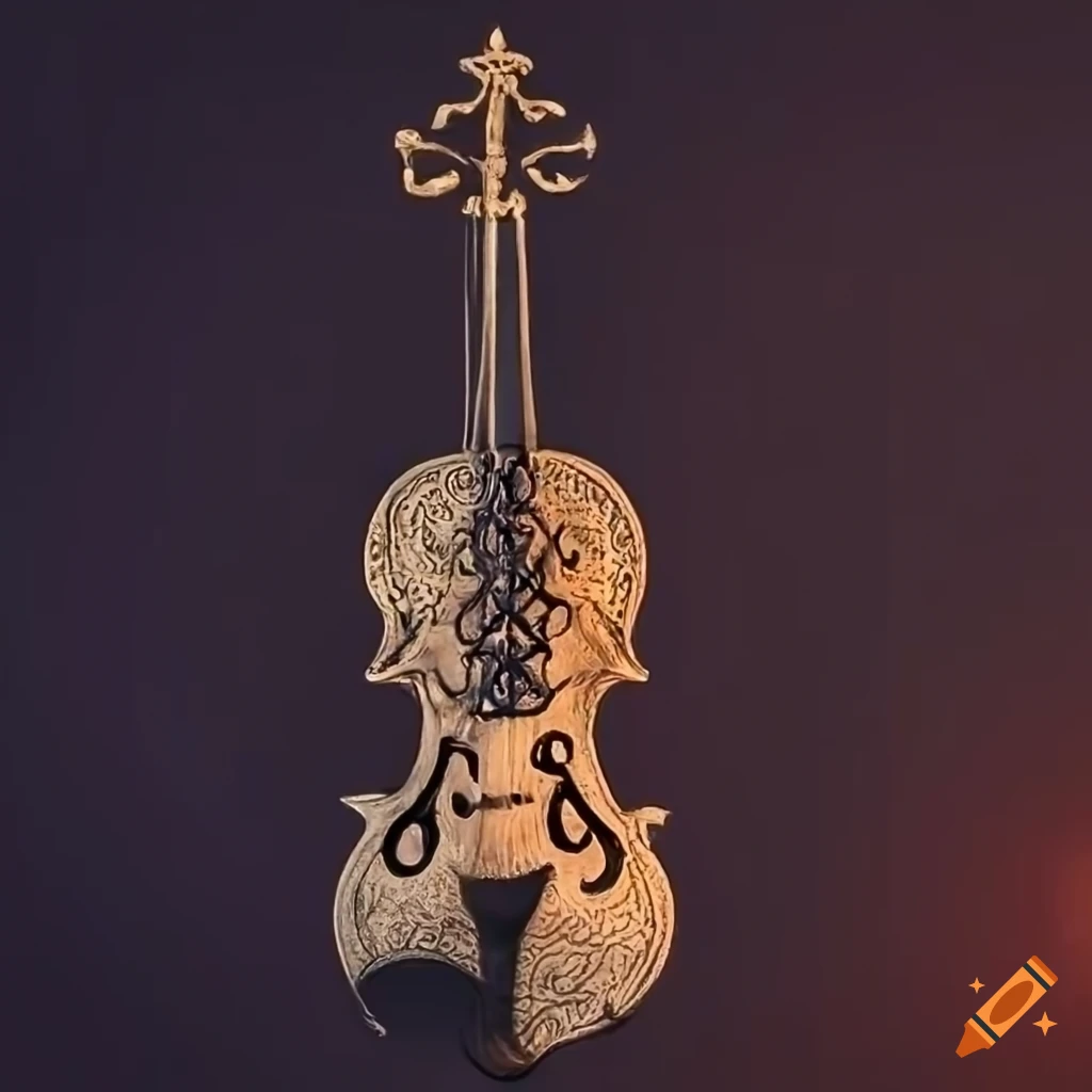 Melancholic arabic oud instrument on Craiyon