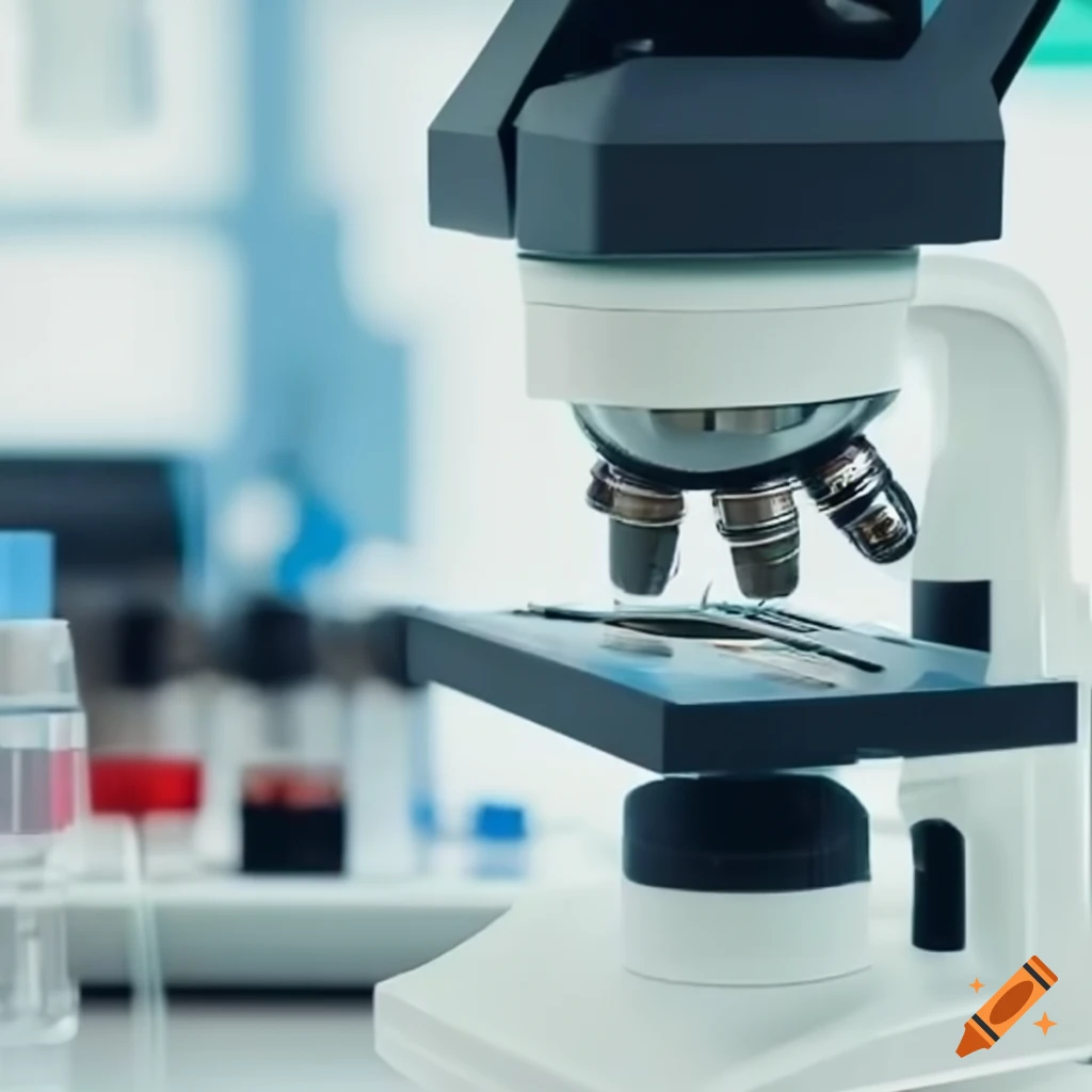 Lab image with a microscope on Craiyon