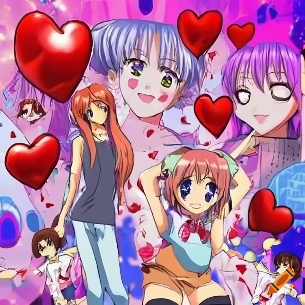 3d anime heart with a shiny appearance