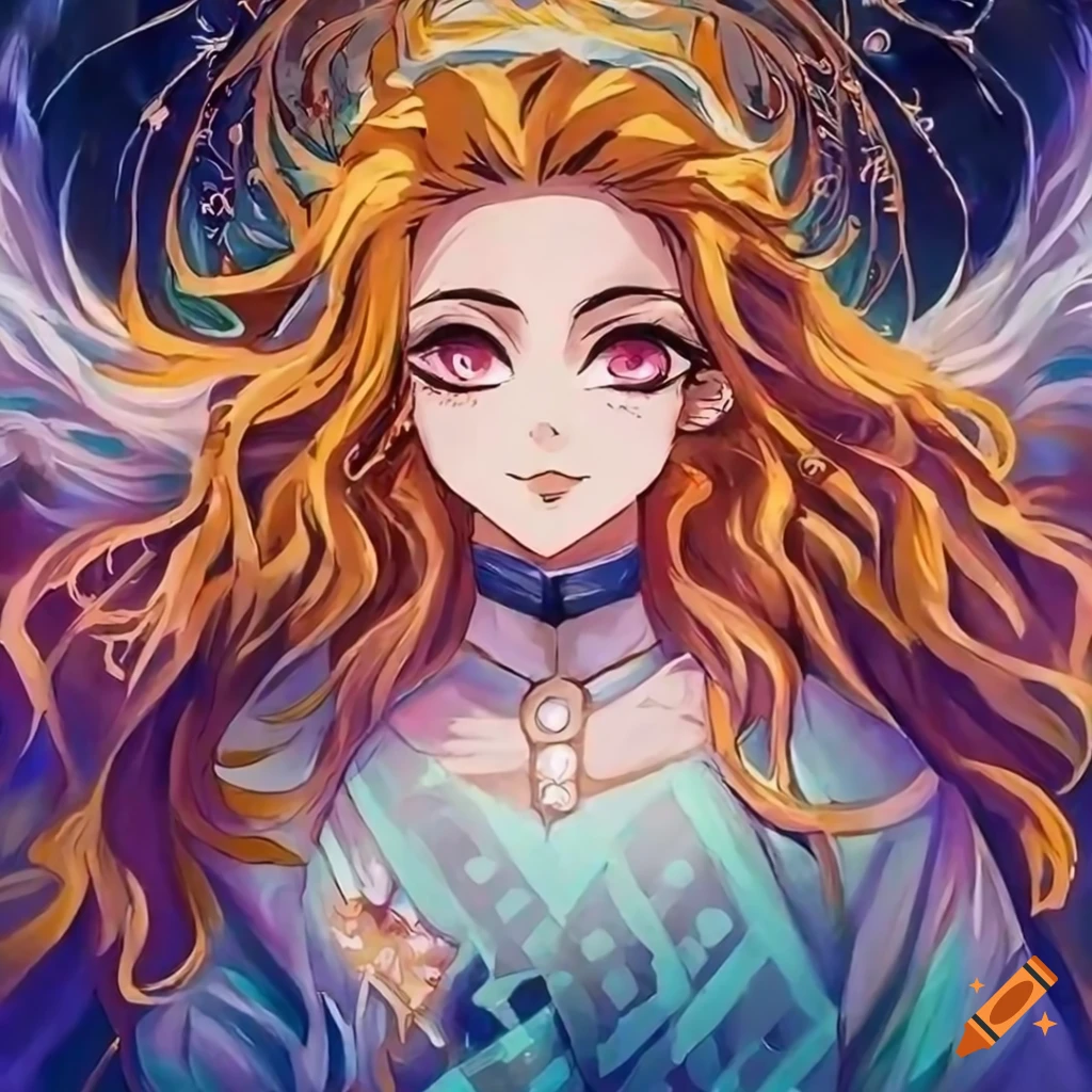 Intricate artwork of a unique character in angelic style on Craiyon