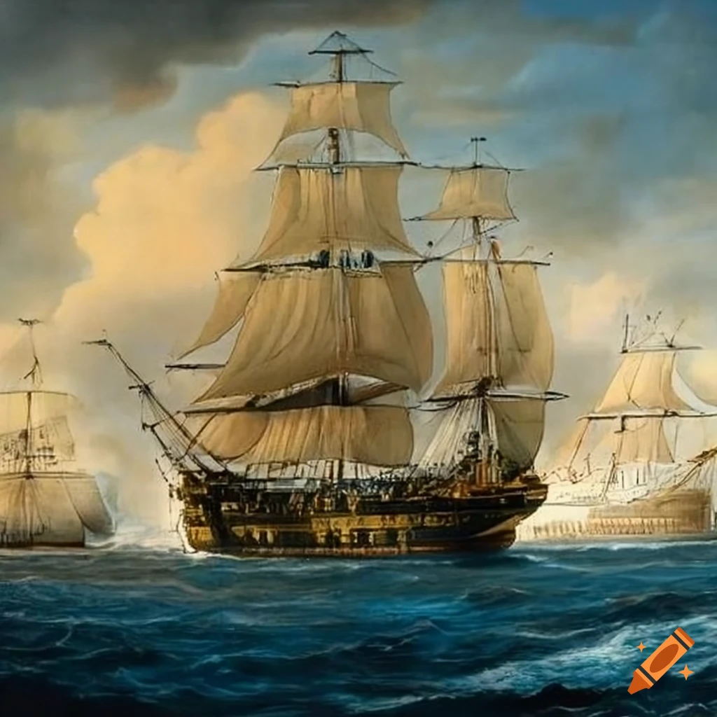 Image of a 19th century naval ship on Craiyon