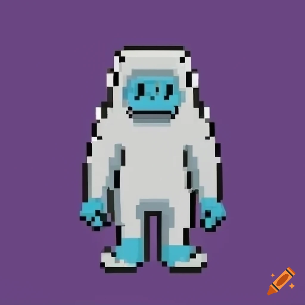 8-bit illustration of a yeti on Craiyon