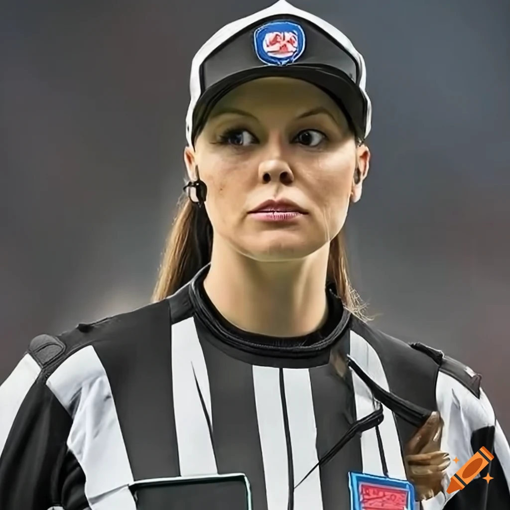 Female nfl referee on the field on Craiyon