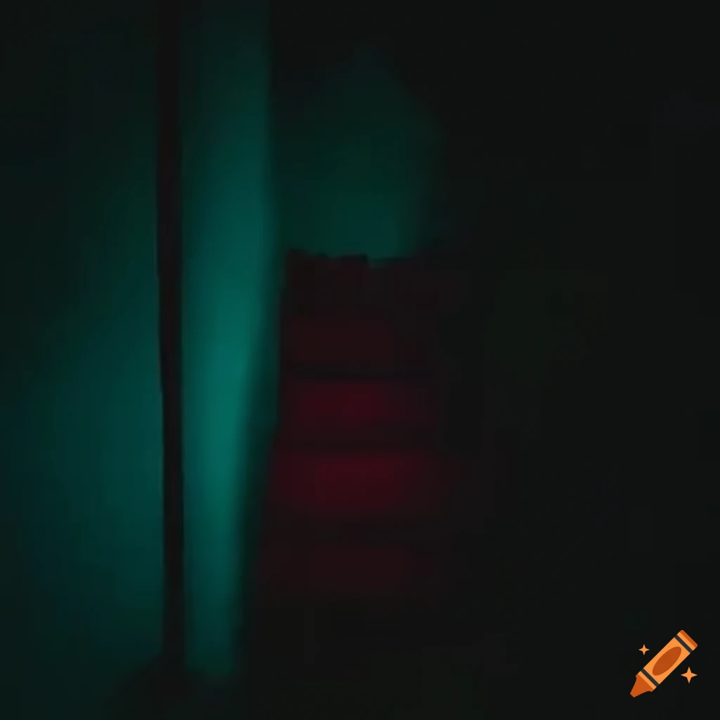 Dark red and cyan fog in the backrooms on Craiyon