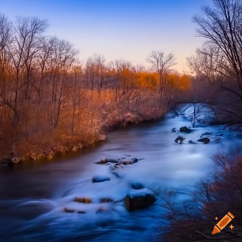 Winter landscape of salt creek in ottawa county, kansas on Craiyon