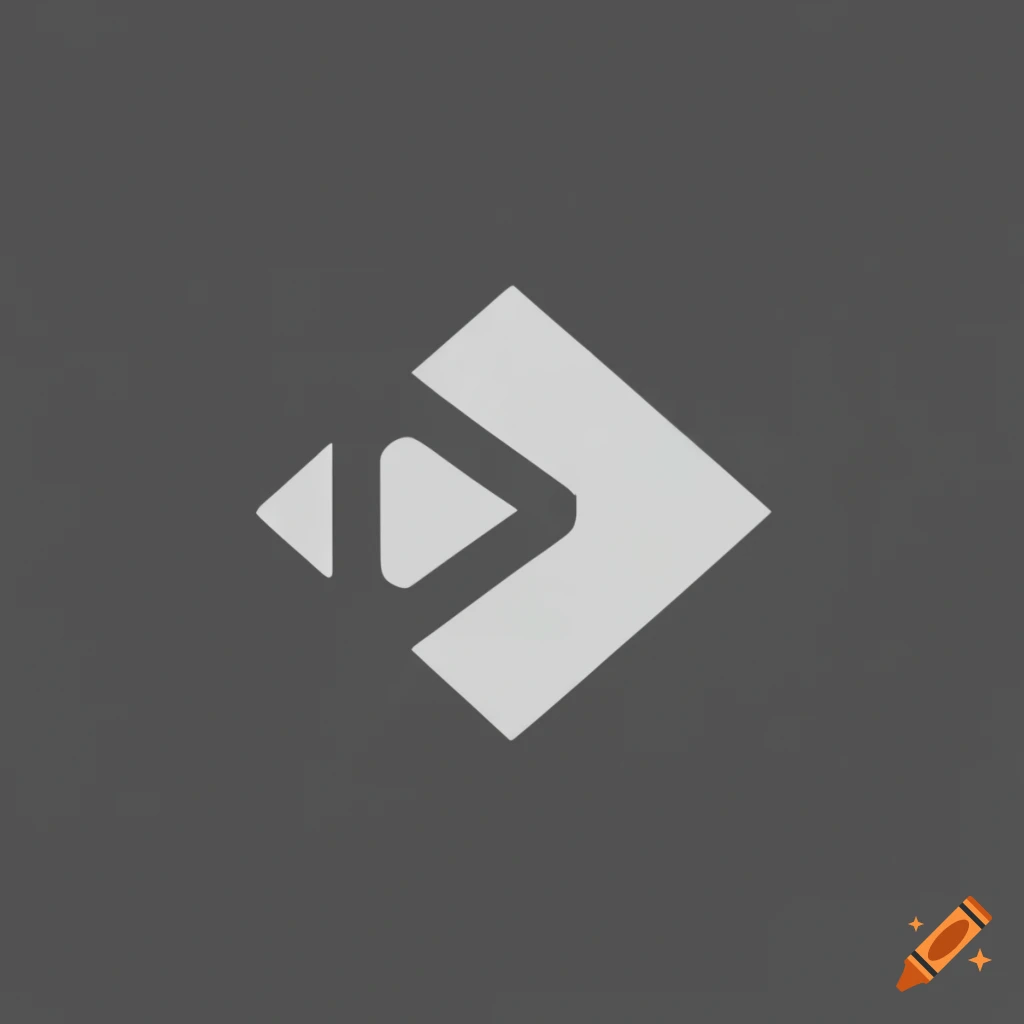 Dynamic and creative logo with a linear play button symbol on Craiyon