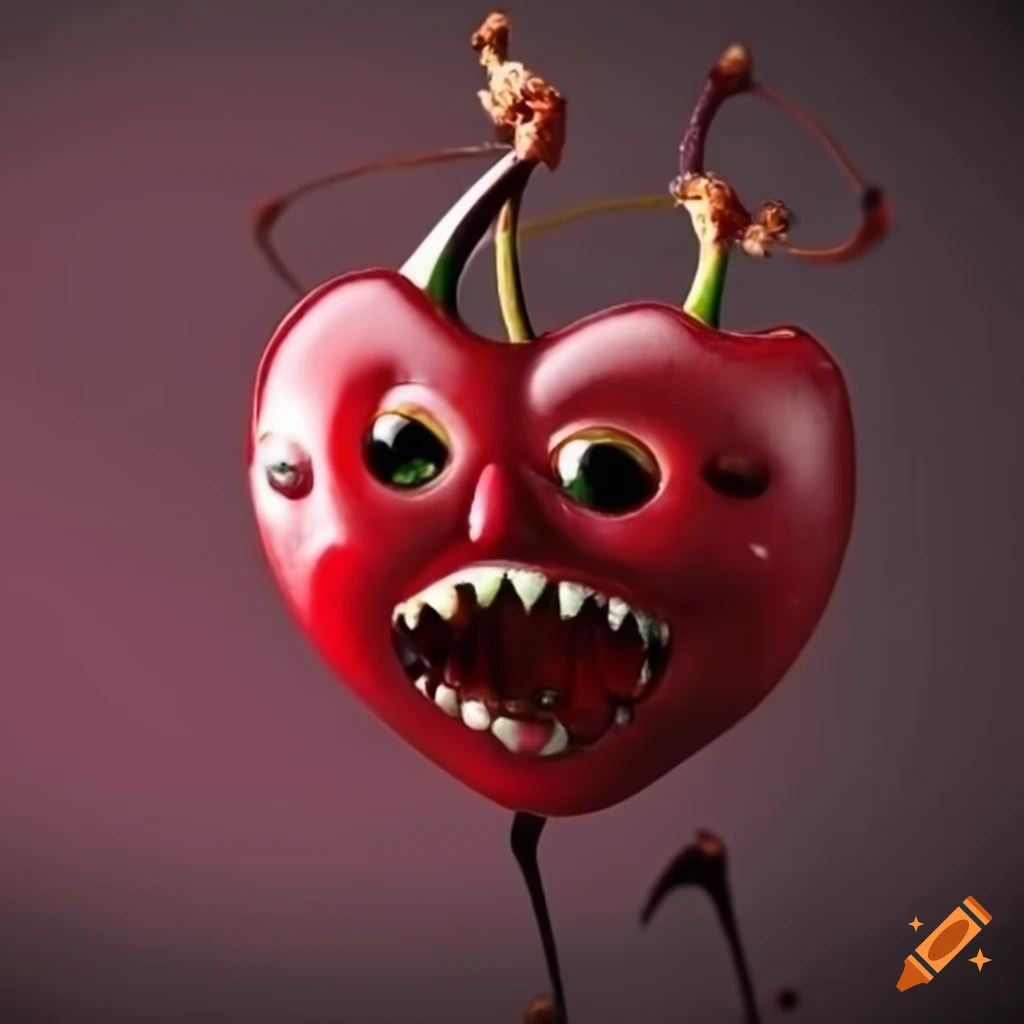Cherries with devil faces on Craiyon