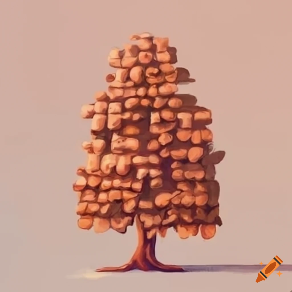 Simple sketch of a cinnamon tree on Craiyon