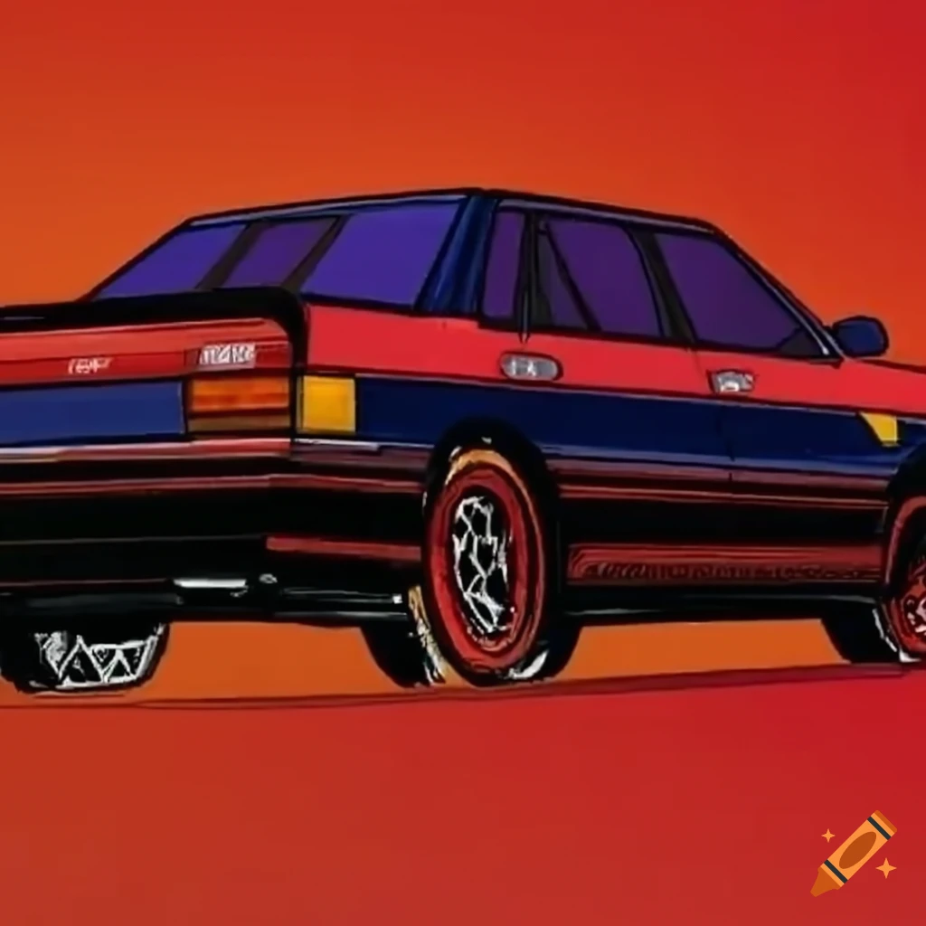 Retro japanese animation of a 1988 toyota camry on Craiyon