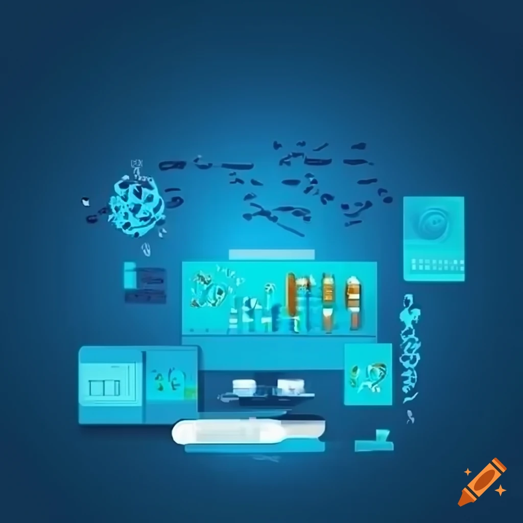 Light blue data analytics and sales growth theme on Craiyon