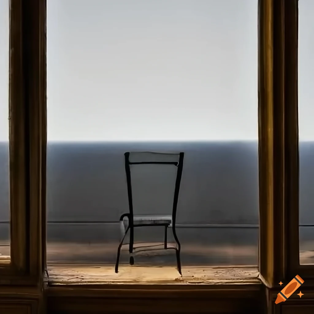 Chair on a tower looking through a window