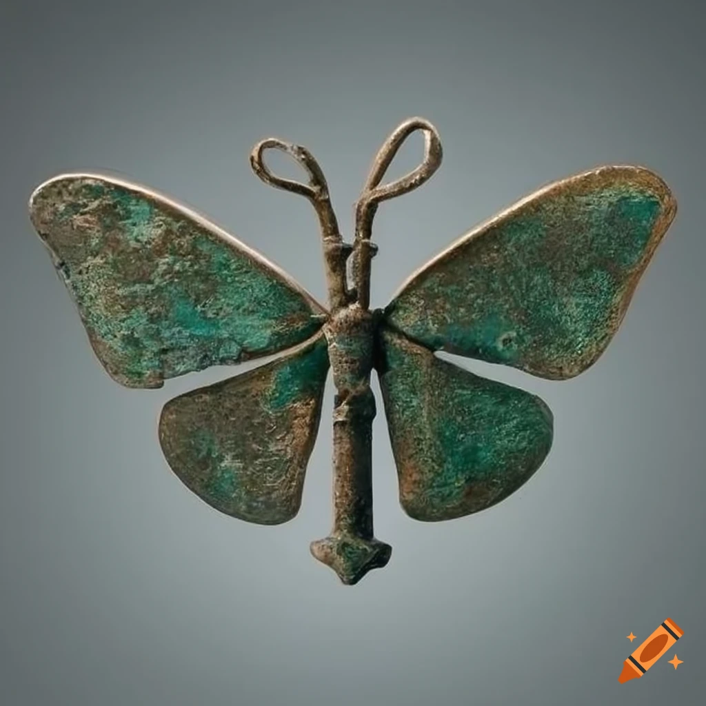 Corroded bronze butterfly axe