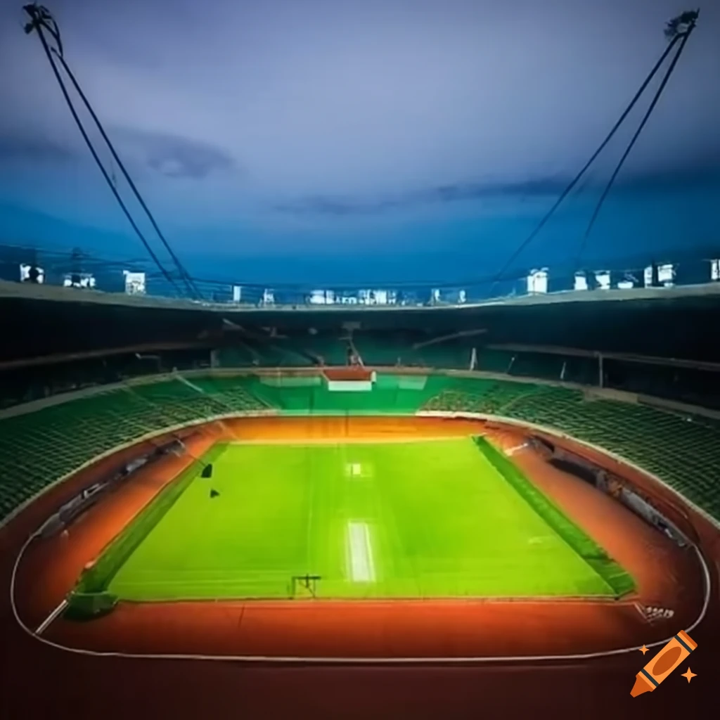 Stadium ready for the african cup of football with vibrant african ...