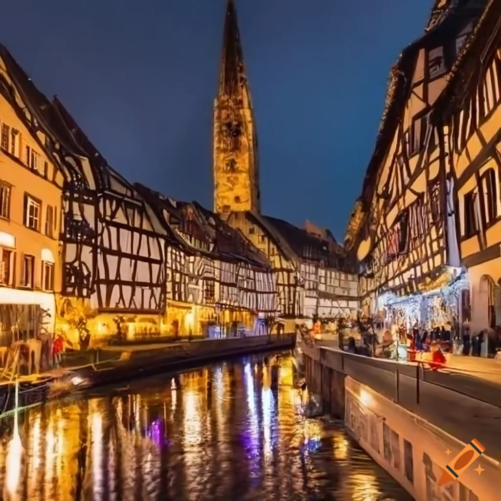 Strasbourg streets decorated for christmas