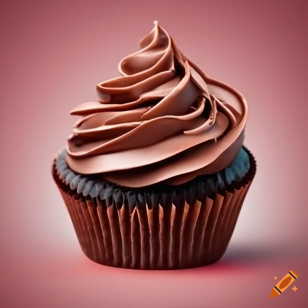 Vanilla and chocolate cupcakes on a white background on Craiyon