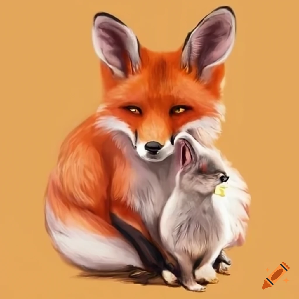 Image of a fox and rabbit together on Craiyon
