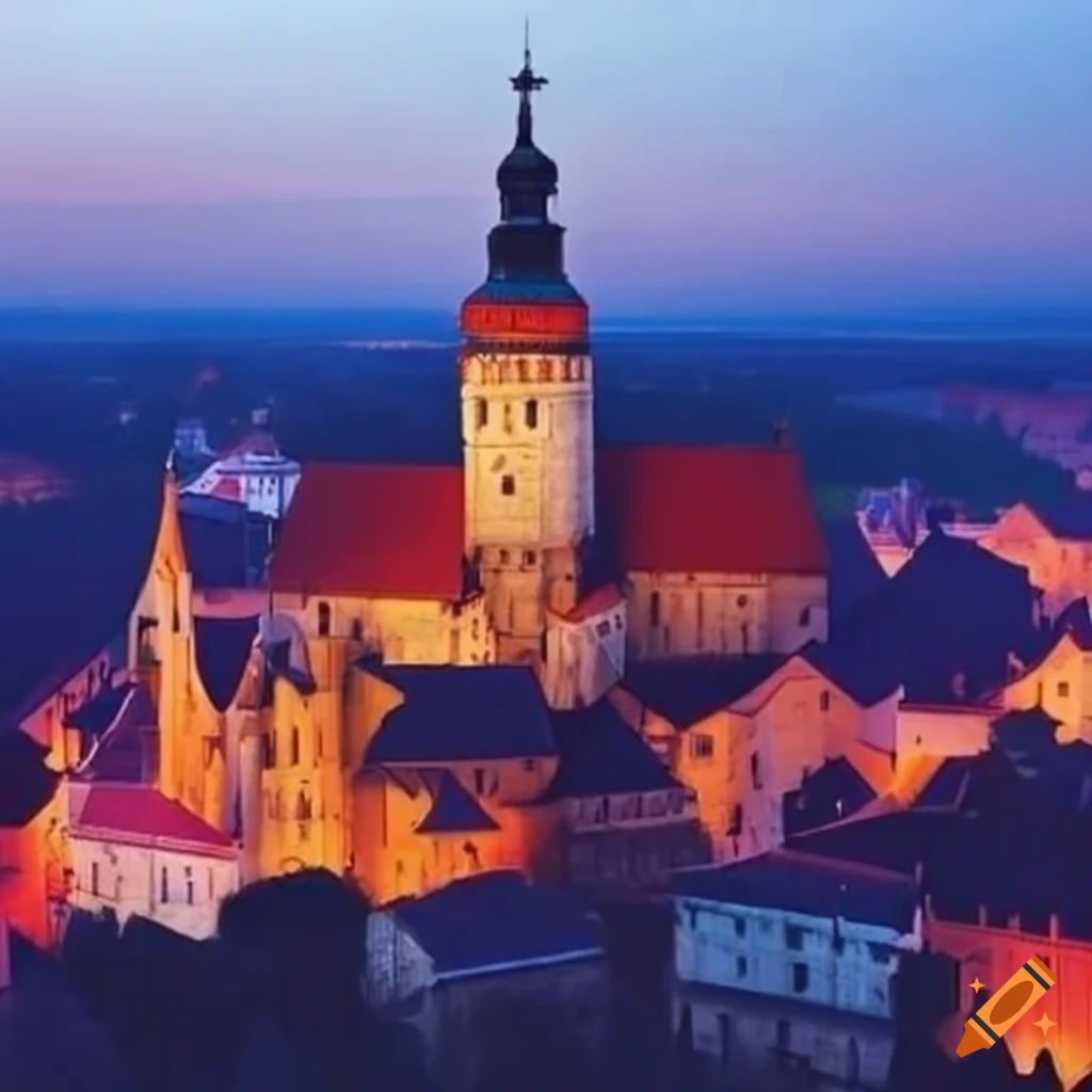 View of a small polish town on Craiyon