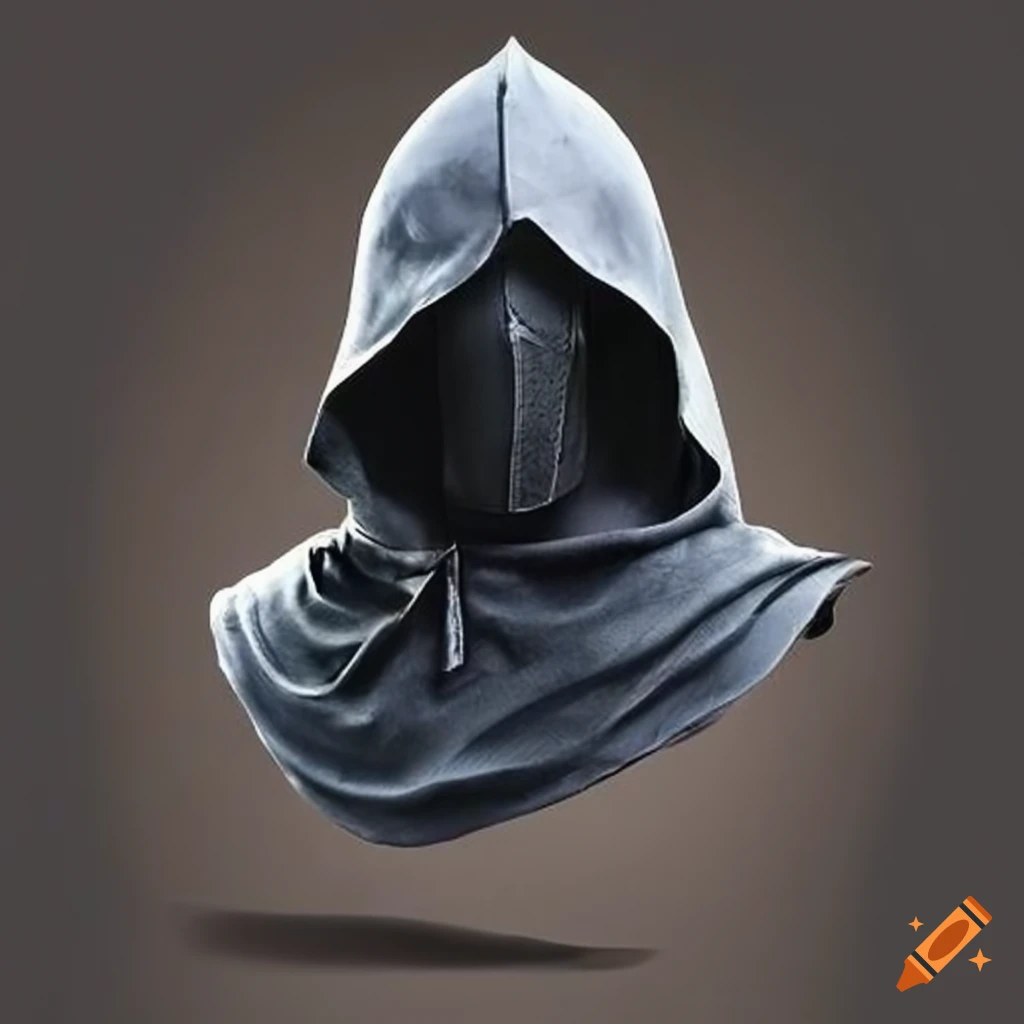Image of an assassin's cape and faceless helmet on Craiyon