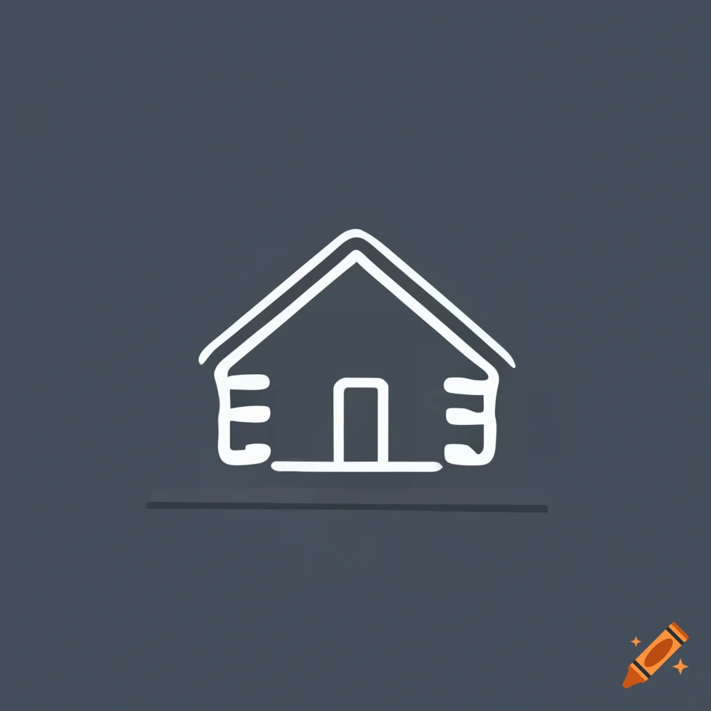 Minimalistic logo design of a log cabin on Craiyon