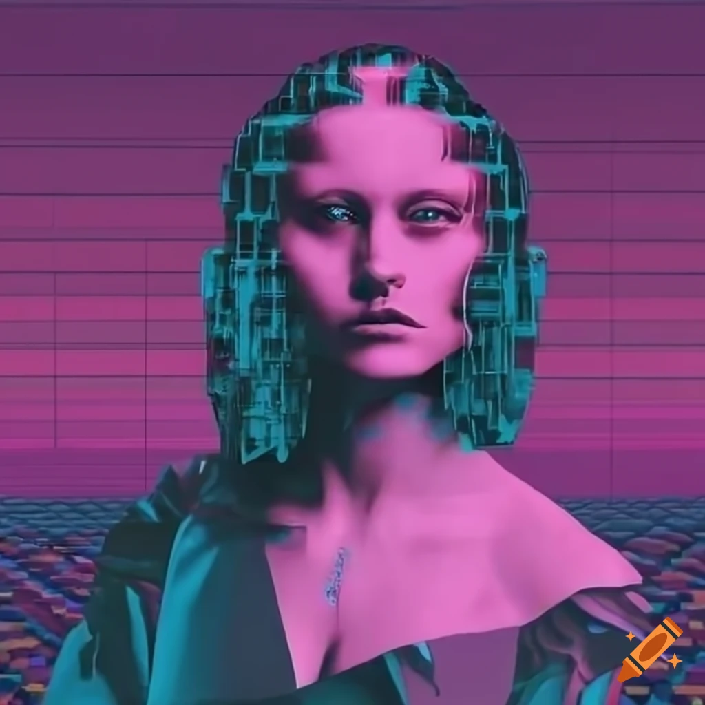 Brutalist synthwave style of the mona lisa