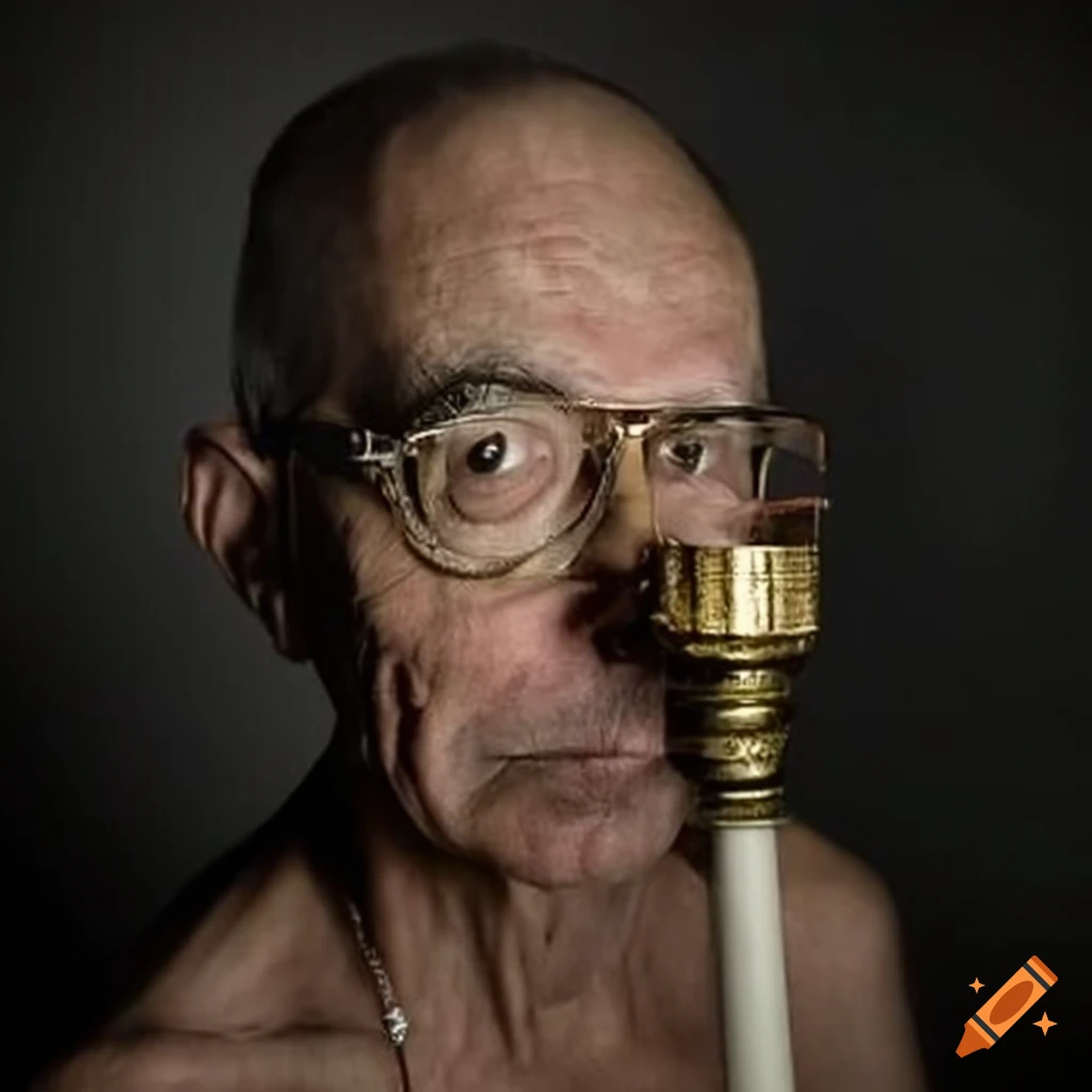 Sketch of a skinny criminal with money and a scepter