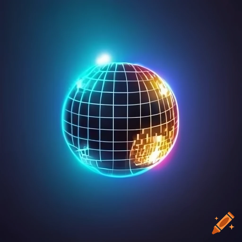 Logo design with disco lights and balls on Craiyon