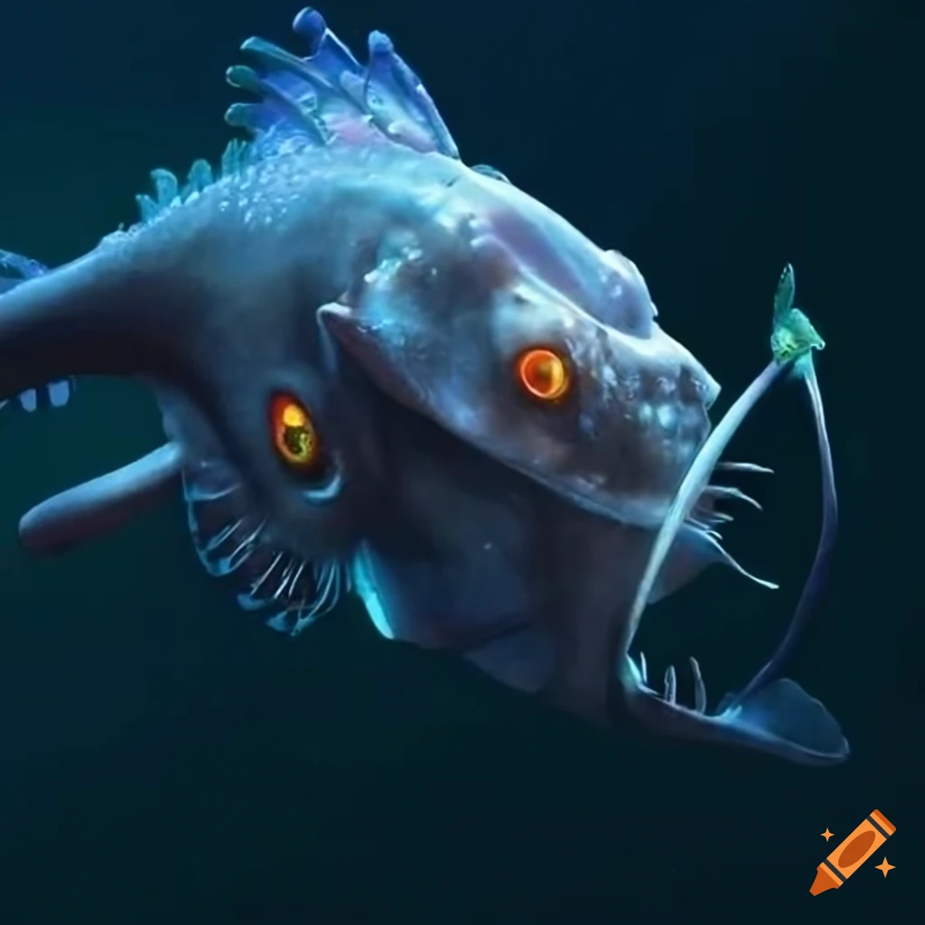 Illustration of a fantasy creature with a glowing light on its forehead ...