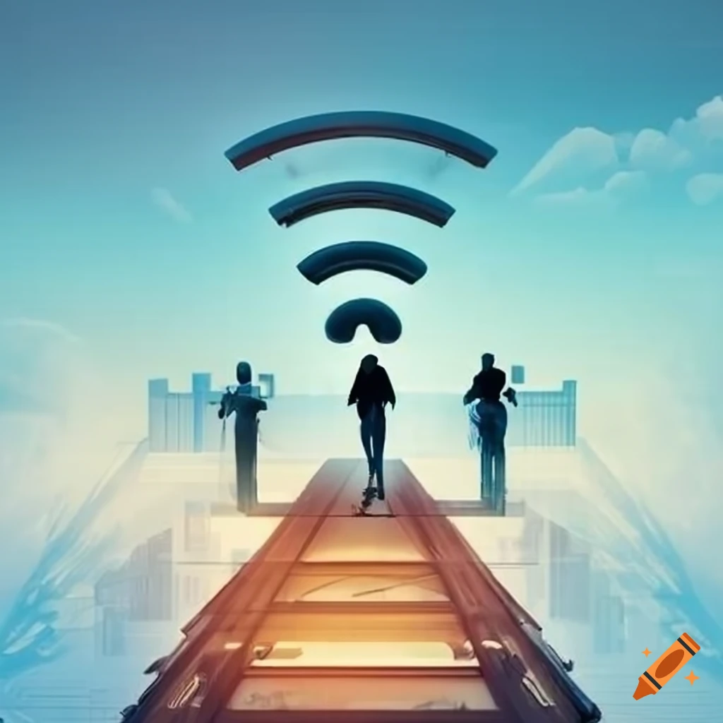 Futuristic image of stable and fast wifi for businesses on Craiyon