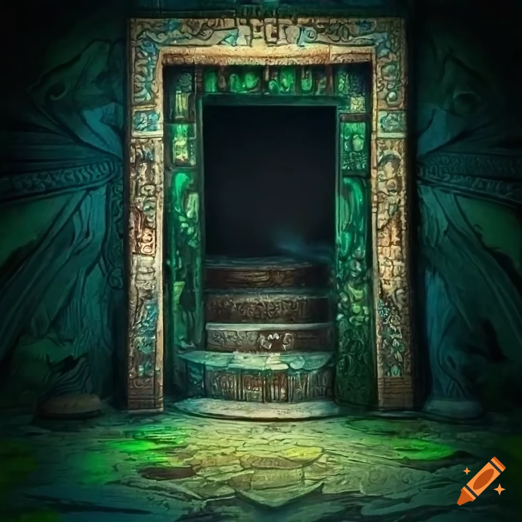 Image of a mysterious Aztec room with a missing item on a pedestal on ...